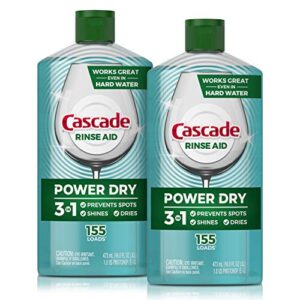 cascade power dry dishwasher rinse aid, 16 fl oz (2 pack)