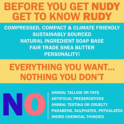 Nudy Rudy - Berrylicious - Liquid Hand Wash + 2 Bar Soap Bundle - Organic Shea Butter - Cloudberries - Non-Greasy - Hand Soap - Body Wash - Skin Care - Men & Women - 16.9 fl oz & 4.2 oz - 3 Pack