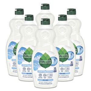 seventh generation dish soap liquid, fragrance free, 19 oz, pack of 6