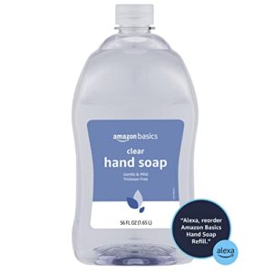 Amazon Basics Gentle & Mild Clear Liquid Hand Soap Refill, Triclosan-free, 56 Fluid Ounces, 1-Pack