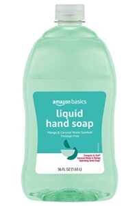 amazon basics liquid hand soap refill, mango and coconut water scent, triclosan-free, 56 fluid ounces, 1-pack (previously solimo)