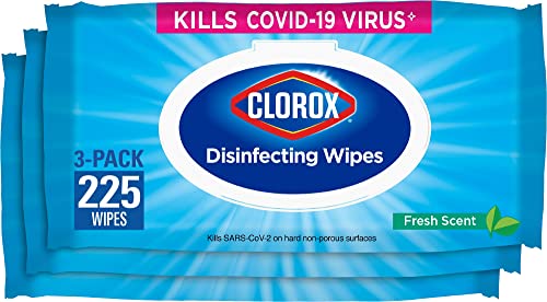 Clorox Disinfecting Wipes, Bleach Free Cleaning Wipes, 75 Wipes, Pack of 3, Fresh Scent (Package May Vary)