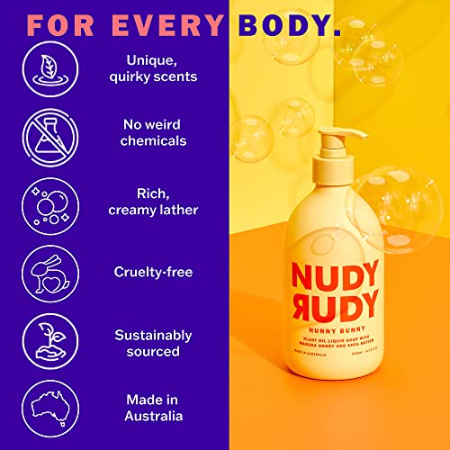 Nudy Rudy - Hunny Bunny Trio Bundle - Hand Cream, Liquid Hand Wash & Bar Soap - Organic Shea Butter - Manuka Honey - Non-Greasy - Moisturizer - Hand Lotion - Hand Soap - Body Wash - Skin Care - 3 Pack