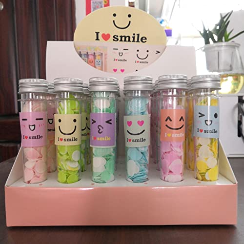 ALIKKA Portable Outdoor Hand soap Paper soap Flakes Travel Bottled Hand soap Paper Test Tube Flower Type Disposable soap Emoji Series