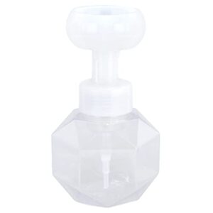 natudeco foaming hand soap dispenser liquid soap bottle petg flower shape portable foaming bottle for cleaning travel foam pump bottle 300ml (transparent)