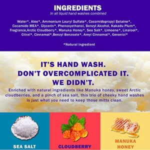 Nudy Rudy - Liquid Hand Wash Bundle - Berrylicious, Hunny Bunny, & Sea. Salt. Suds. - Manuka Honey - Cloudberries - Sea Salt - Moisturizing Hand Soap - Skin Care - Men & Women - 16.9 fl oz - 3 Pack