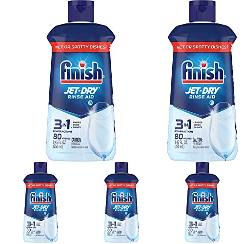 Finish Jet Dry Dishwasher Rinse Aid, 8.45 Ounce (Pack of 5)