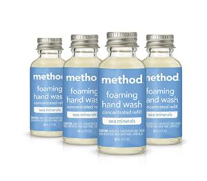 method foaming hand wash concentrates refills, sea minerals, 4 recyclable 1 fl oz refills