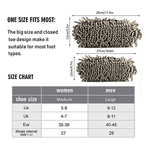 Kigai Microfiber Cleaning Slippers Dragon Scales Washable Mop Shoes Slipper for Men/Women House Floor Dust Cleaner, Size L