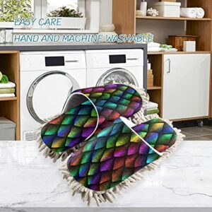 Kigai Microfiber Cleaning Slippers Dragon Scales Washable Mop Shoes Slipper for Men/Women House Floor Dust Cleaner, Size L