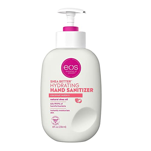 eos Shea Better Hand Sanitizer- Coconut Waters, Kills 99.9% of Harmful Bacteria, Instantly Moisturizes, 8 fl oz