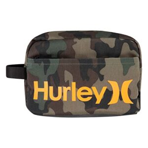 hurley kids’ one and only small items travel dopp kit, camo green, size