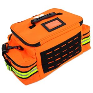 Lightning X Medium First Responder EMT Bag | LXMB25 | w/Reflective, Shoulder Strap & Zippered Compartments for First Aid + Trauma Supplies - Orange