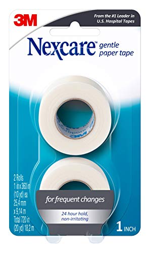 Nexcare Gentle Paper First Aid Tape, Ideal For Securing Gauze And Dressings, 1 in x 10 yds, 2 Rolls