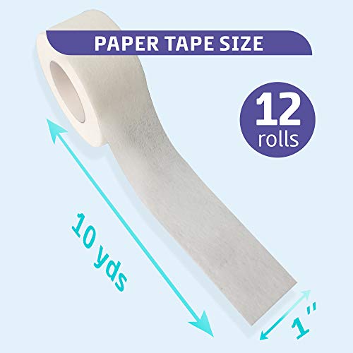 Conkote Soft Paper Surgical Tape 1" x 10 Yards, Gentle Adhesion and Hypoallergenic, 12 Rolls