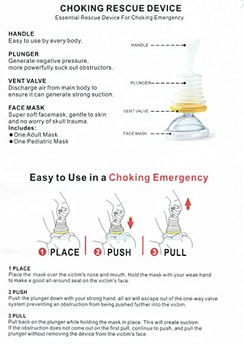 LifeBak - Choking Rescue Device. Home Kit for Adult and Children. First Aid Kit, Portable Choking Rescue Device