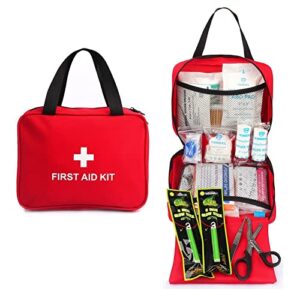 240 Piece First Aid Kit Bag All Purpose Emergency Survival Home Car Office College Dorm Room Travel Camping Outdoor Boating Essential Medical Bag