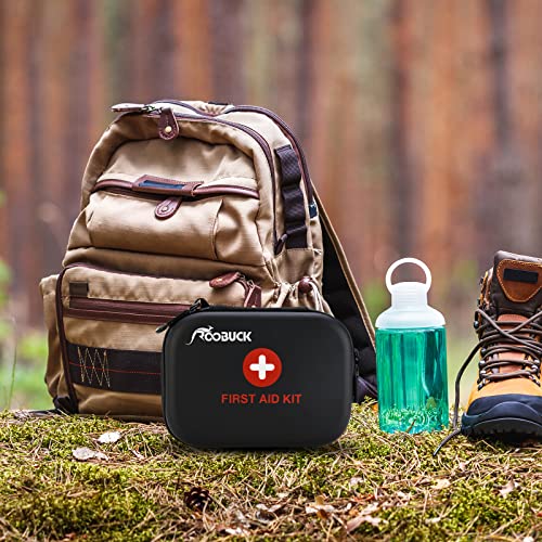 First Aid Kit for Hiking, Backpacking, Camping, Travel, Car & Cycling. with Waterproof Laminate Bags You Protect Your Supplies! Be Prepared for All Outdoor Adventures or at Home & Work (Black)