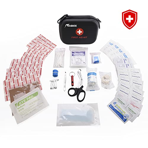 First Aid Kit for Hiking, Backpacking, Camping, Travel, Car & Cycling. with Waterproof Laminate Bags You Protect Your Supplies! Be Prepared for All Outdoor Adventures or at Home & Work (Black)