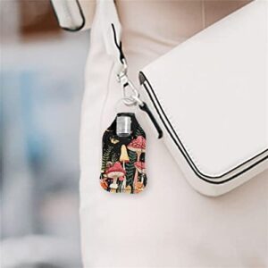 ZPINXIGN Mushroom Hand Sanitizer Bottle Holder Travel Bottle Holder Keychain for Backpack Purse Sleeve with Clip-on Pouch