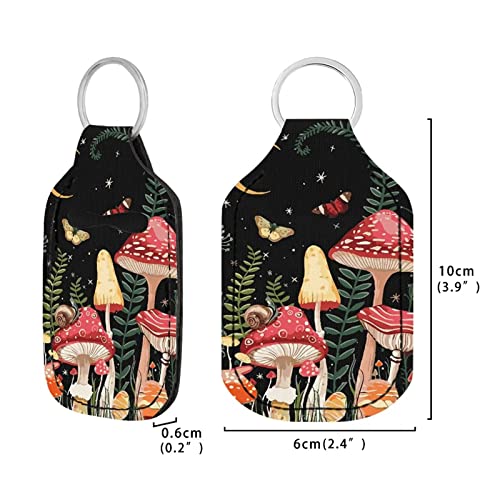 ZPINXIGN Mushroom Hand Sanitizer Bottle Holder Travel Bottle Holder Keychain for Backpack Purse Sleeve with Clip-on Pouch