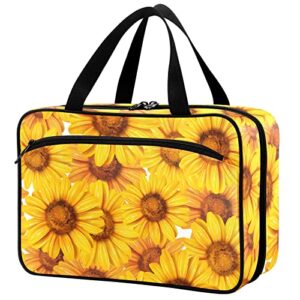 naanle first aid bag yellow watercolor sunflower empty medium medicine storage bag emergency treatment medical bags travel medicine bag pill bottle organizer for vitamin supplement