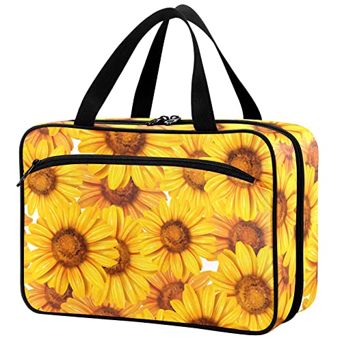 Naanle First Aid Bag Yellow Watercolor Sunflower Empty Medium Medicine Storage Bag Emergency Treatment Medical Bags Travel Medicine Bag Pill Bottle Organizer for Vitamin Supplement