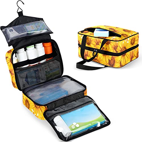 Naanle First Aid Bag Yellow Watercolor Sunflower Empty Medium Medicine Storage Bag Emergency Treatment Medical Bags Travel Medicine Bag Pill Bottle Organizer for Vitamin Supplement