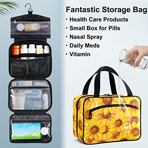 Naanle First Aid Bag Yellow Watercolor Sunflower Empty Medium Medicine Storage Bag Emergency Treatment Medical Bags Travel Medicine Bag Pill Bottle Organizer for Vitamin Supplement