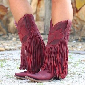 High Heel Stiletto Lace up Booties Zipper Women Warm Round Shoes Keep Heel Toe Vintage Boots Long Boots for Women