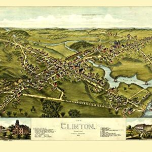 MAPS OF THE PAST Clinton Connecticut - Bailey 1881 - 23.00 x 29.15 - Matte Art Paper