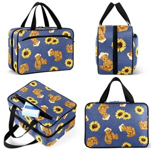 Naanle Medicine Storage Bag Sunflower Bear Empty Large Family First Aid Box Pill Bottle Organizer for Home Office Car Outdoor Travel Camping Emergency Medical Supplies