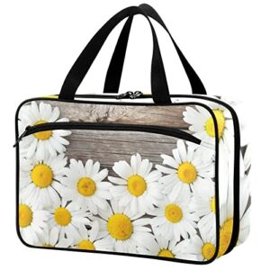 naanle first aid bag wooden daisy chamomile empty medium medicine storage bag emergency treatment medical bags travel medicine bag pill bottle organizer for vitamin supplement