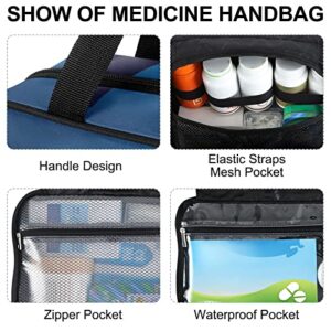 Naanle Medicine Storage Bag Floating Sharks Empty Large Family First Aid Box Pill Bottle Organizer for Home Office Car Outdoor Travel Camping Emergency Medical Supplies