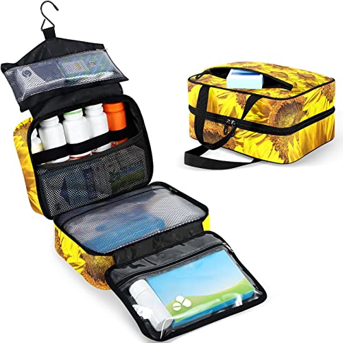 Naanle First Aid Bag Sunflowers Floral Empty Medium Medicine Storage Bag Emergency Treatment Medical Bags Travel Medicine Bag Pill Bottle Organizer for Vitamin Supplement