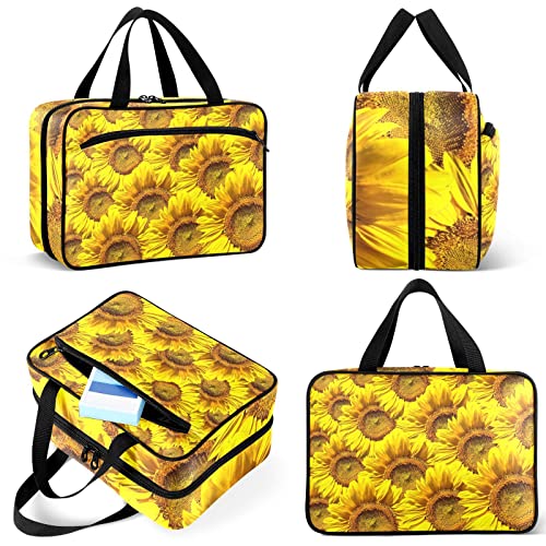 Naanle First Aid Bag Sunflowers Floral Empty Medium Medicine Storage Bag Emergency Treatment Medical Bags Travel Medicine Bag Pill Bottle Organizer for Vitamin Supplement