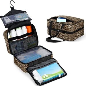 Naanle First Aid Bag Leopard Print Empty Medium Medicine Storage Bag Emergency Treatment Medical Bags Travel Medicine Bag Pill Bottle Organizer for Vitamin Supplement