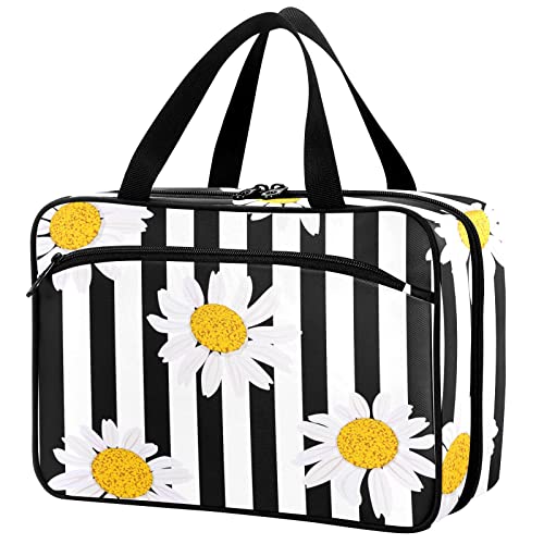 Naanle Medicine Storage Bag Stripe Daisy Floral Empty Large Family First Aid Box Pill Bottle Organizer for Home Office Car Outdoor Travel Camping Emergency Medical Supplies