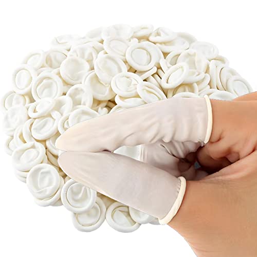 ZFyoung Pack of 250 Disposable Latex Finger cots, Protect Fingers, Anti-Static Industrial Medium Finger cots, for Electronic Repair, Beauty, Handmade