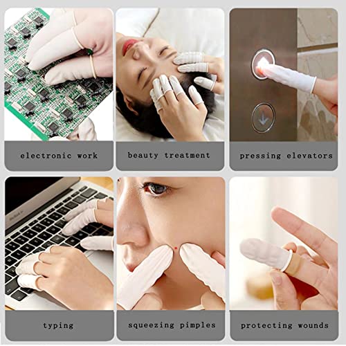 ZFyoung Pack of 250 Disposable Latex Finger cots, Protect Fingers, Anti-Static Industrial Medium Finger cots, for Electronic Repair, Beauty, Handmade