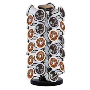 k cup holders,k cup holder, k cups holder,k cup carousel, coffee pods holder storage organizer stand,comes all in one piece,no assembly required,1 count,black (capacity of 40 pods) (holds 40 pods / heavy duty base, matte black)