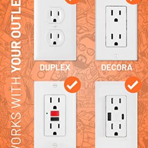 ECHOGEAR On-Wall Surge Protector with 6 Pivoting AC Outlets & 1080 Joules of Surge Protection - Low Profile Design Installs Over Existing Outlets to Protect Your Gear (White)