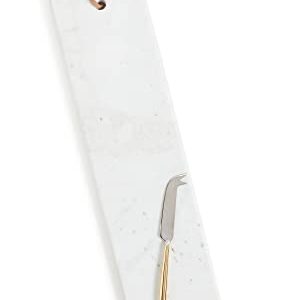 Two's Company Inc. Two's Copmany Elongated Solid Marble Serving Tray, White Marble, One Size