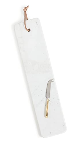 Two's Company Inc. Two's Copmany Elongated Solid Marble Serving Tray, White Marble, One Size