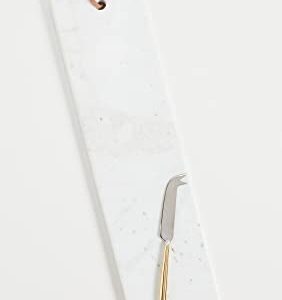 Two's Company Inc. Two's Copmany Elongated Solid Marble Serving Tray, White Marble, One Size