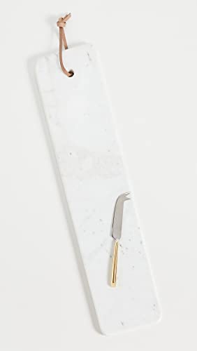 Two's Company Inc. Two's Copmany Elongated Solid Marble Serving Tray, White Marble, One Size