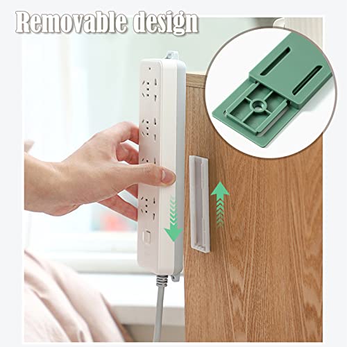 Adhesive Punch-Free Socket Holder - 2023 New Self-Adhesive Desktop Socket Fixe, Power Strip Holder Wall Mount (8Pcs White)