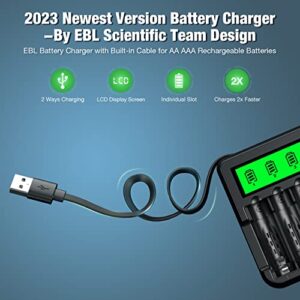 EBL Rechargeable AAA Batteries (16-Counts) and 8-Bay LCD Newest Version Battery Charger