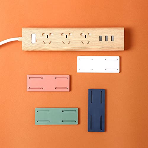 [8-Pack] Adhesive Punch-Free Socket Holder | Power Strip Holder Wall Mount | Self-Adhesive Desktop Socket Fixer | Space Saving Outlet Adapter Socket Storage Organizers