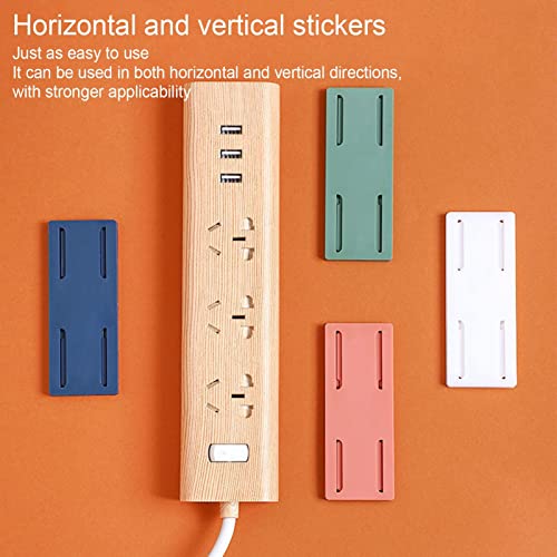 [8-Pack] Adhesive Punch-Free Socket Holder | Power Strip Holder Wall Mount | Self-Adhesive Desktop Socket Fixer | Space Saving Outlet Adapter Socket Storage Organizers